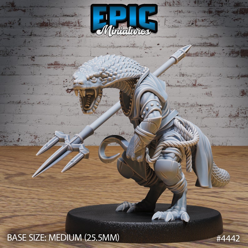 Serpent Folk Set of 8 DND Miniatures Serpents Rage Collection Dungeons ...