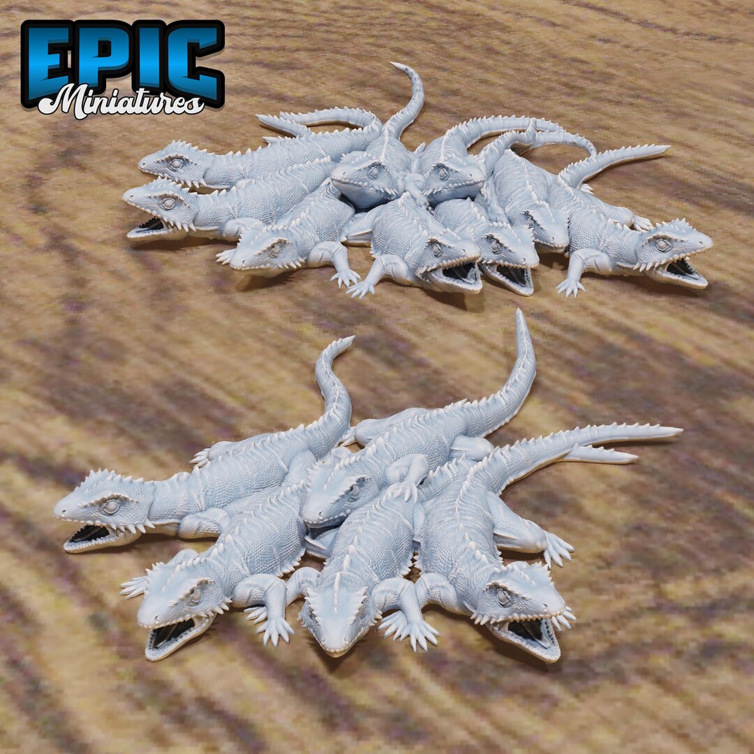 Lizard Swarm Set of 2 DND Miniatures Age of Dragons Collection Dungeons ...