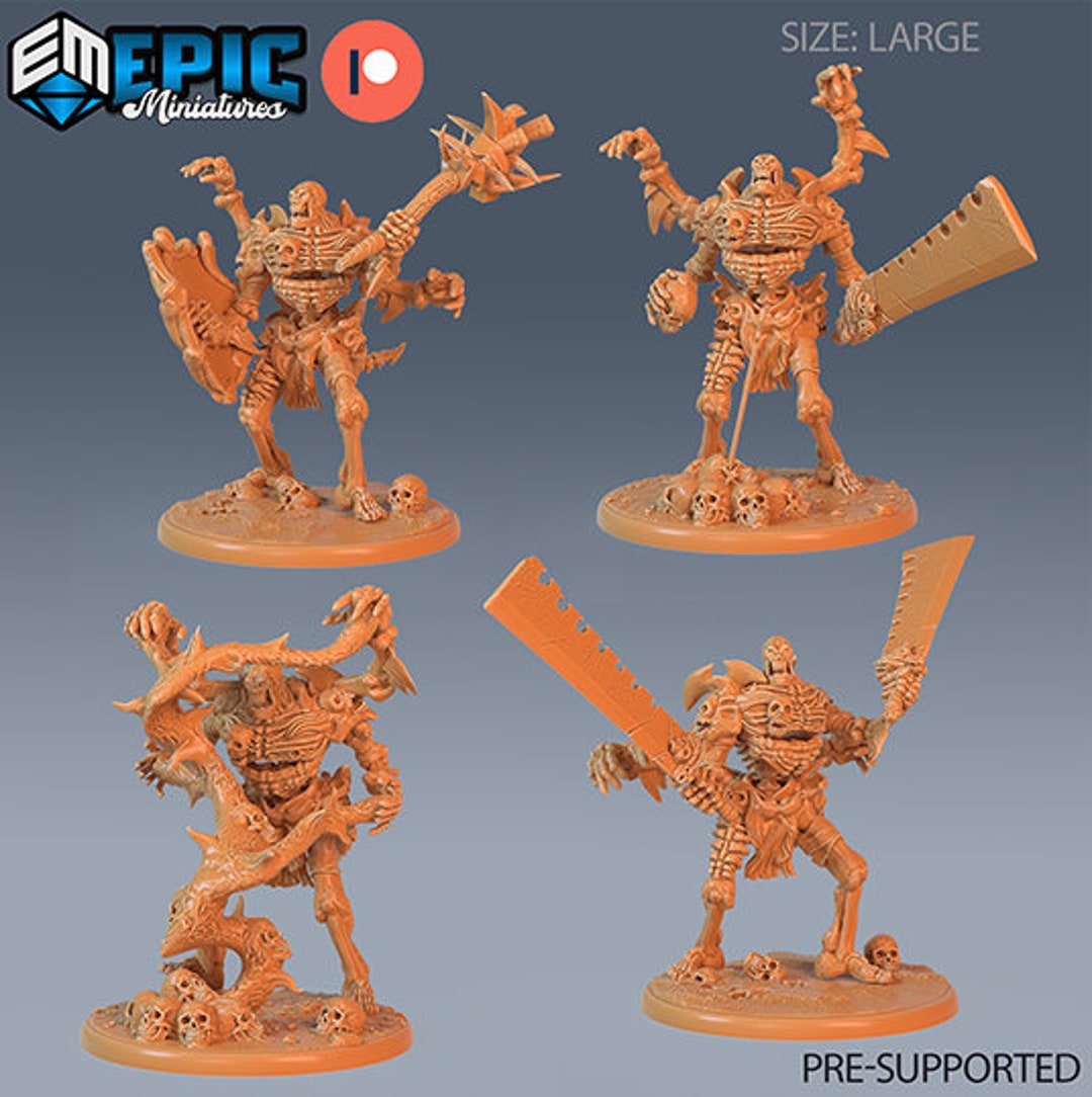 Human Bone Golem Set of 4 DND Miniatures Restless Bones Collection ...