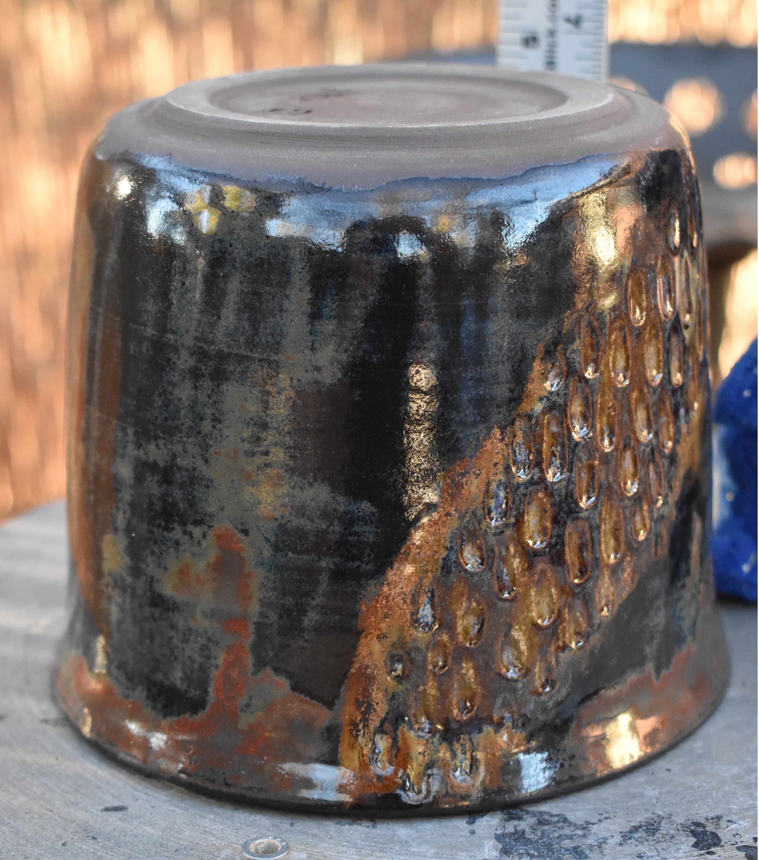 Textured Decorative Rustic Vase, Large Utensil Crock | Stoneware ...