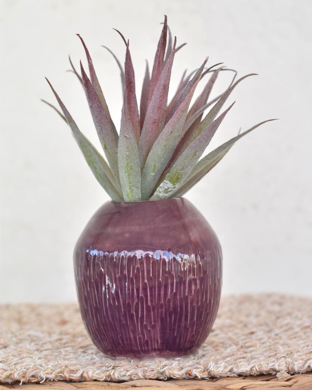 Unique Purple Pottery Bud Vase | Mini Ceramic Vases With Subtle Texture ...