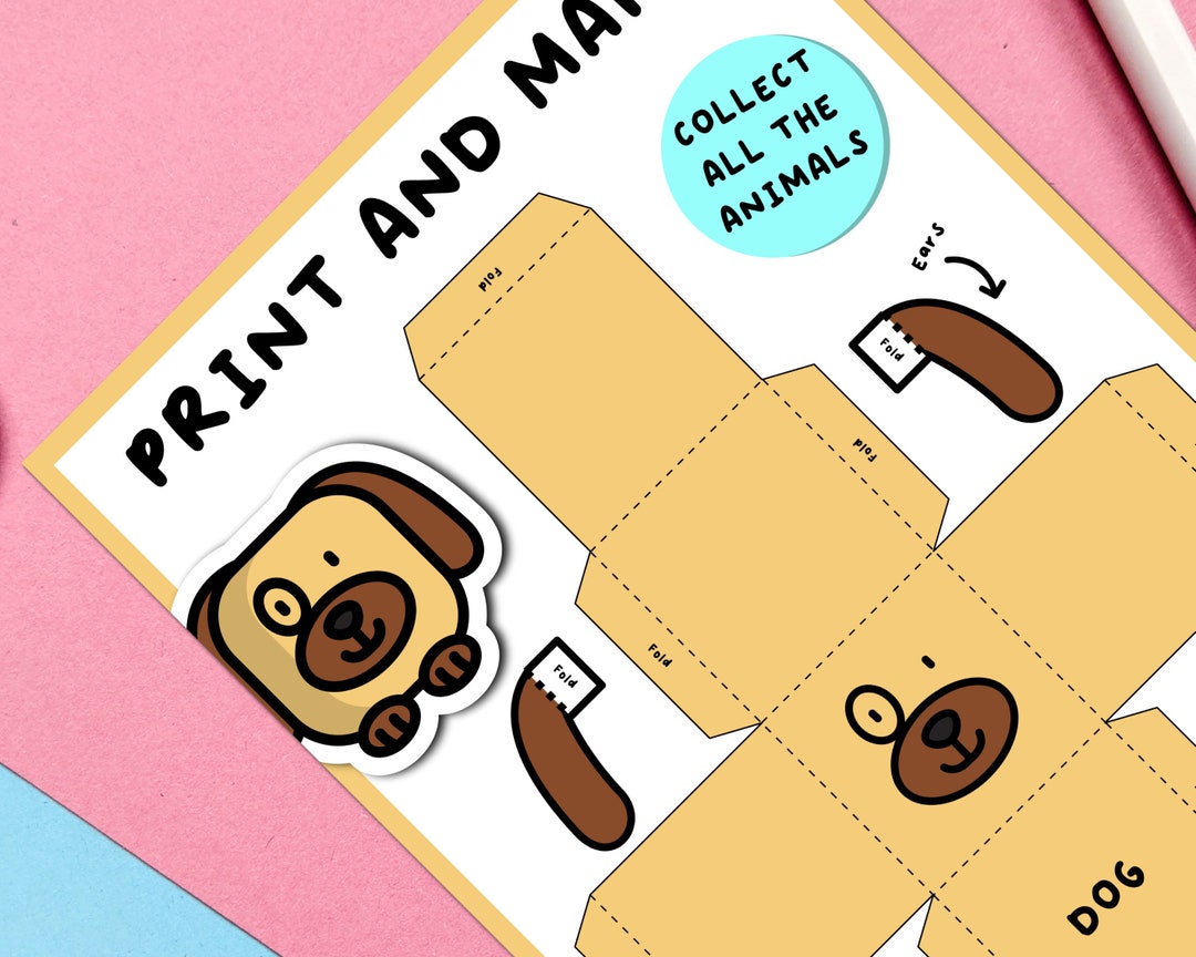 Print and Make Cube Animal Dog Easy and Fun Collect Cute Animal Cubes ...