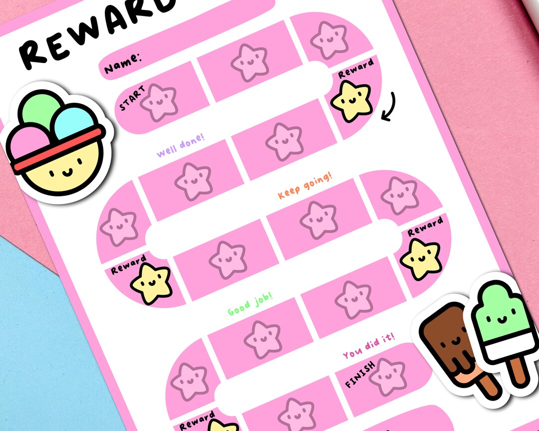 Reward Chart Ice-creams Bowl Gelato Toddler Reward Chart - Etsy