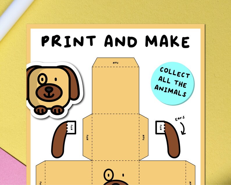 Print and Make Cube Animal Dog Easy and Fun Collect Cute Animal Cubes ...
