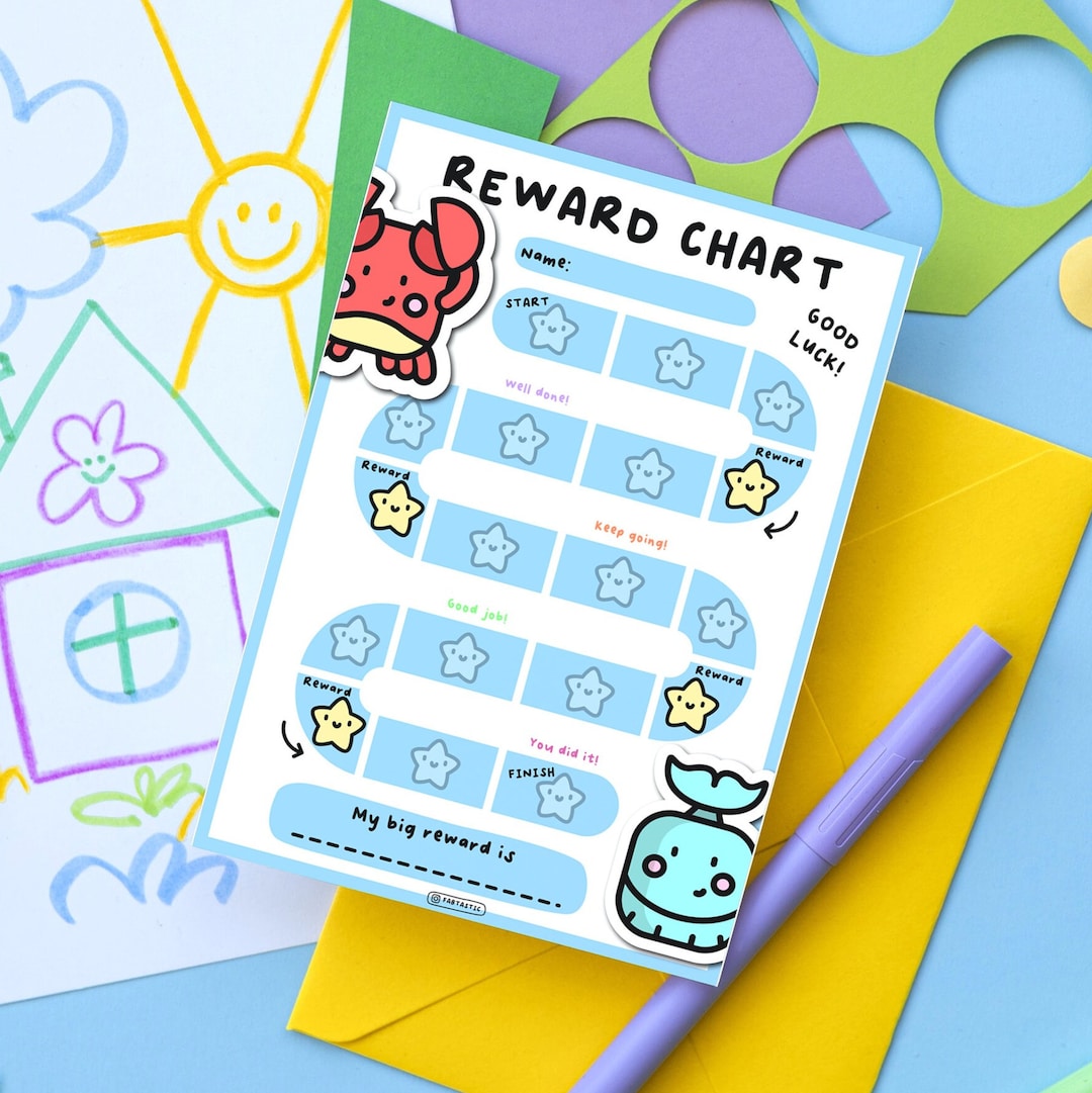 Reward Chart Crab and Whale Toddler Reward Chart Child - Etsy