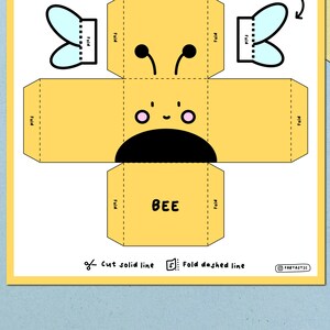 Print and Make Cube Animal Bee Easy and Fun Collect Cute Animal Cubes ...