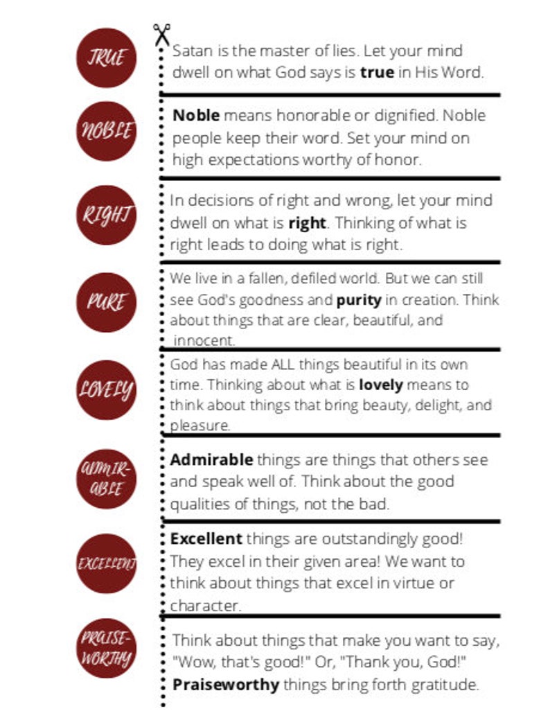 Philippians 4:8 Interactive Printable | Bible Lesson | Busy Book ...