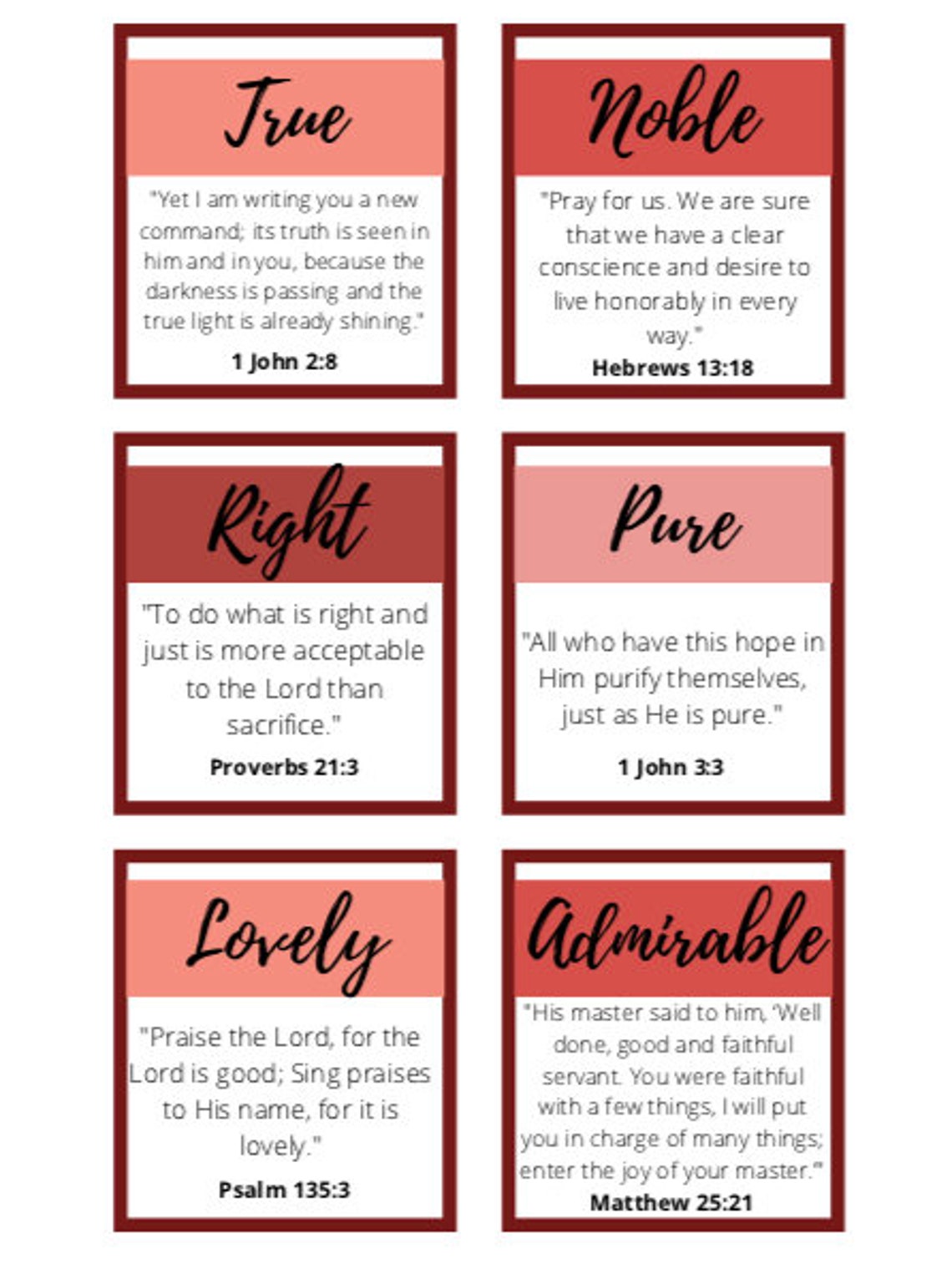Philippians 4:8 Interactive Printable | Bible Lesson | Busy Book ...