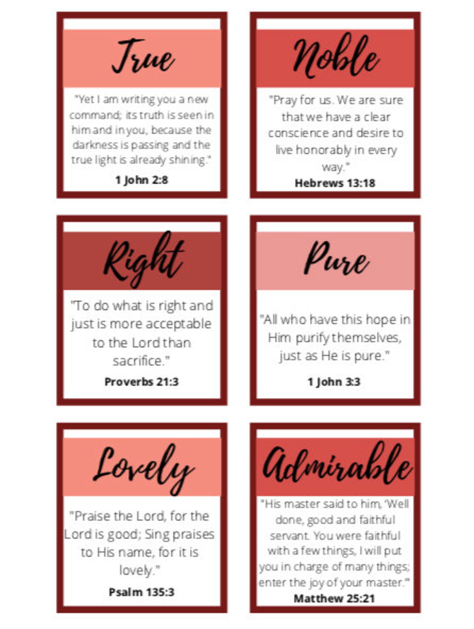 Philippians 4:8 Interactive Printable | Bible Lesson | Busy Book ...