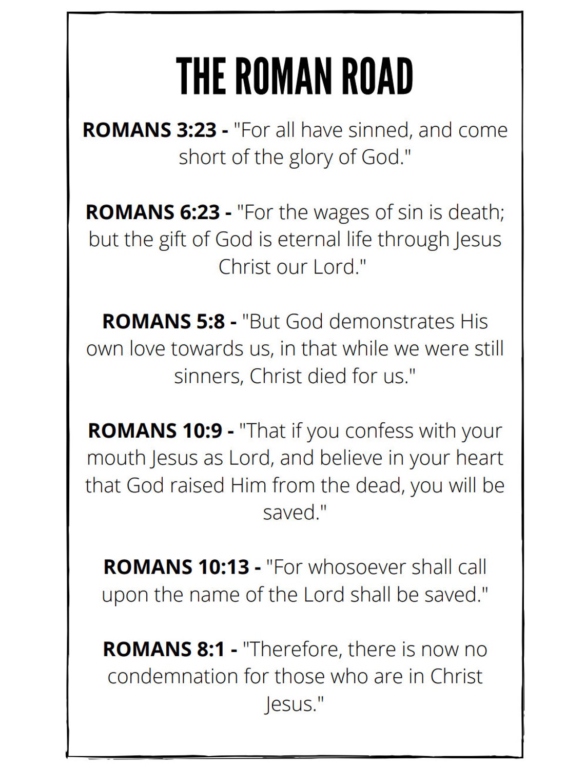 Roman Road Printable Activity Poster | Sunday School Lesson | Gospel ...