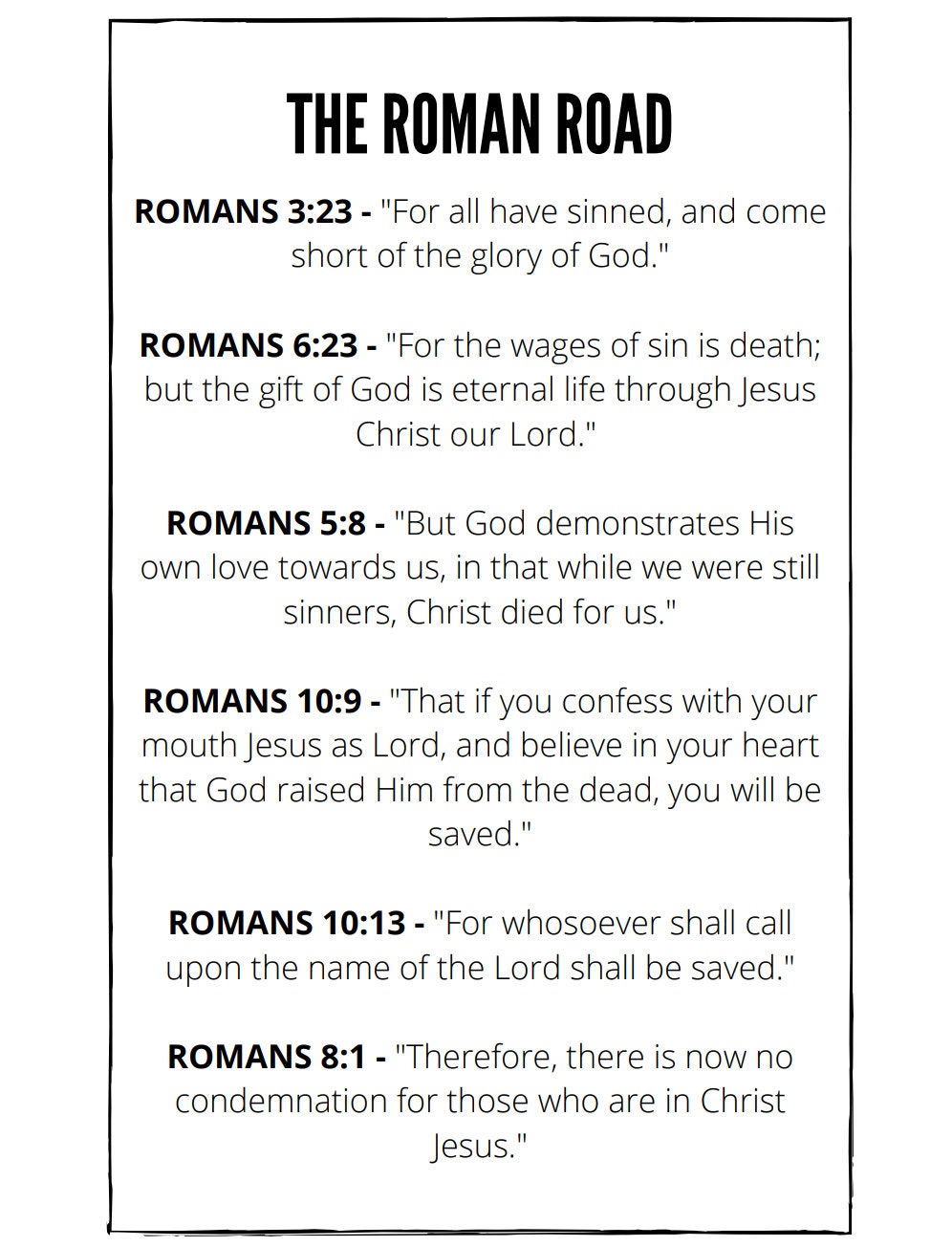 Roman Road Printable Activity Poster | Sunday School Lesson | Gospel ...