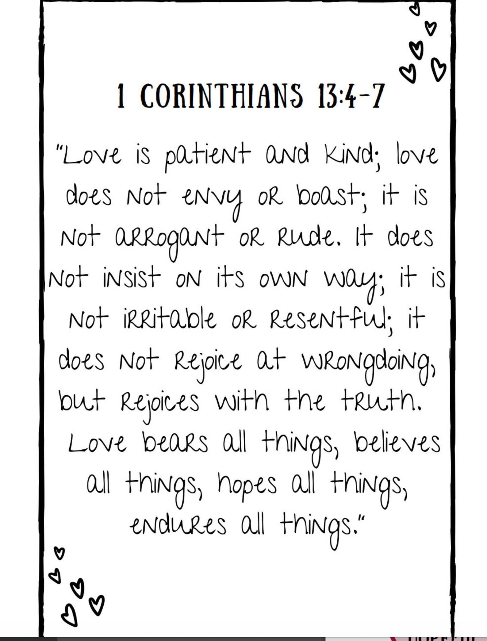 What is Love Interactive Printable, 1 Corinthians 13 Poster, Valentine ...