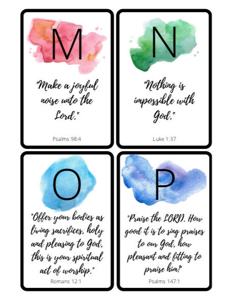 Alphabet Bible Verse Cards | A-Z Memory Verse Flash Cards - Etsy