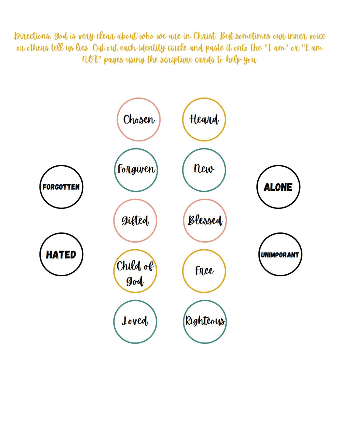 Identity in Christ Bible Activity | Interactive Bible Lesson | Sunday ...
