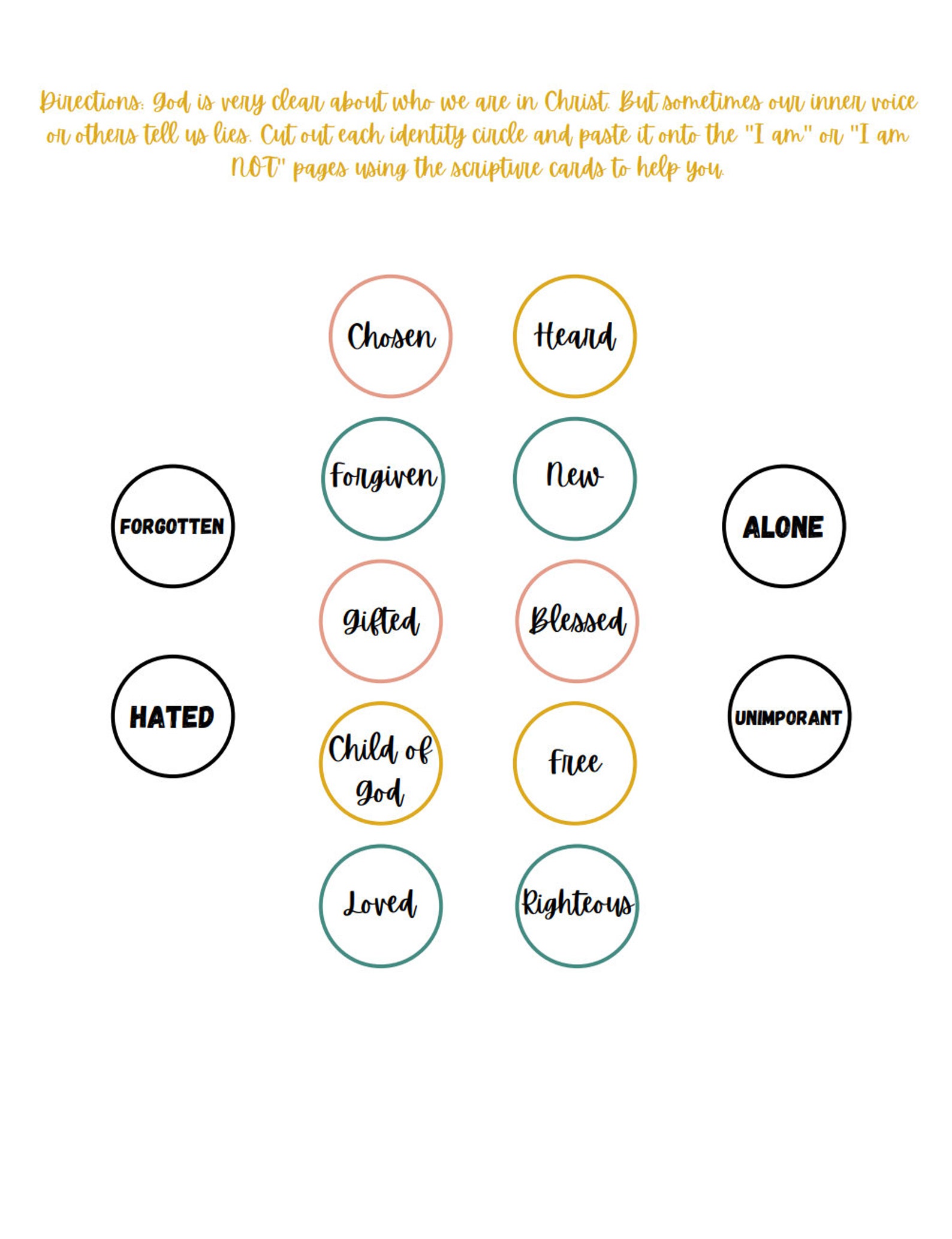 Identity in Christ Bible Activity | Interactive Bible Lesson | Sunday ...