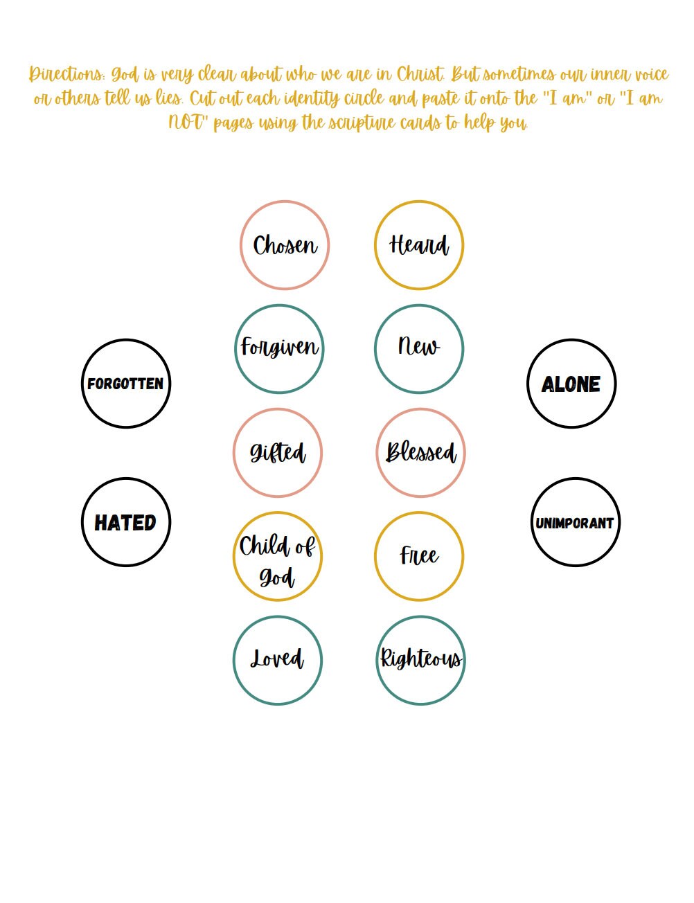 Identity in Christ Bible Activity | Interactive Bible Lesson | Sunday ...