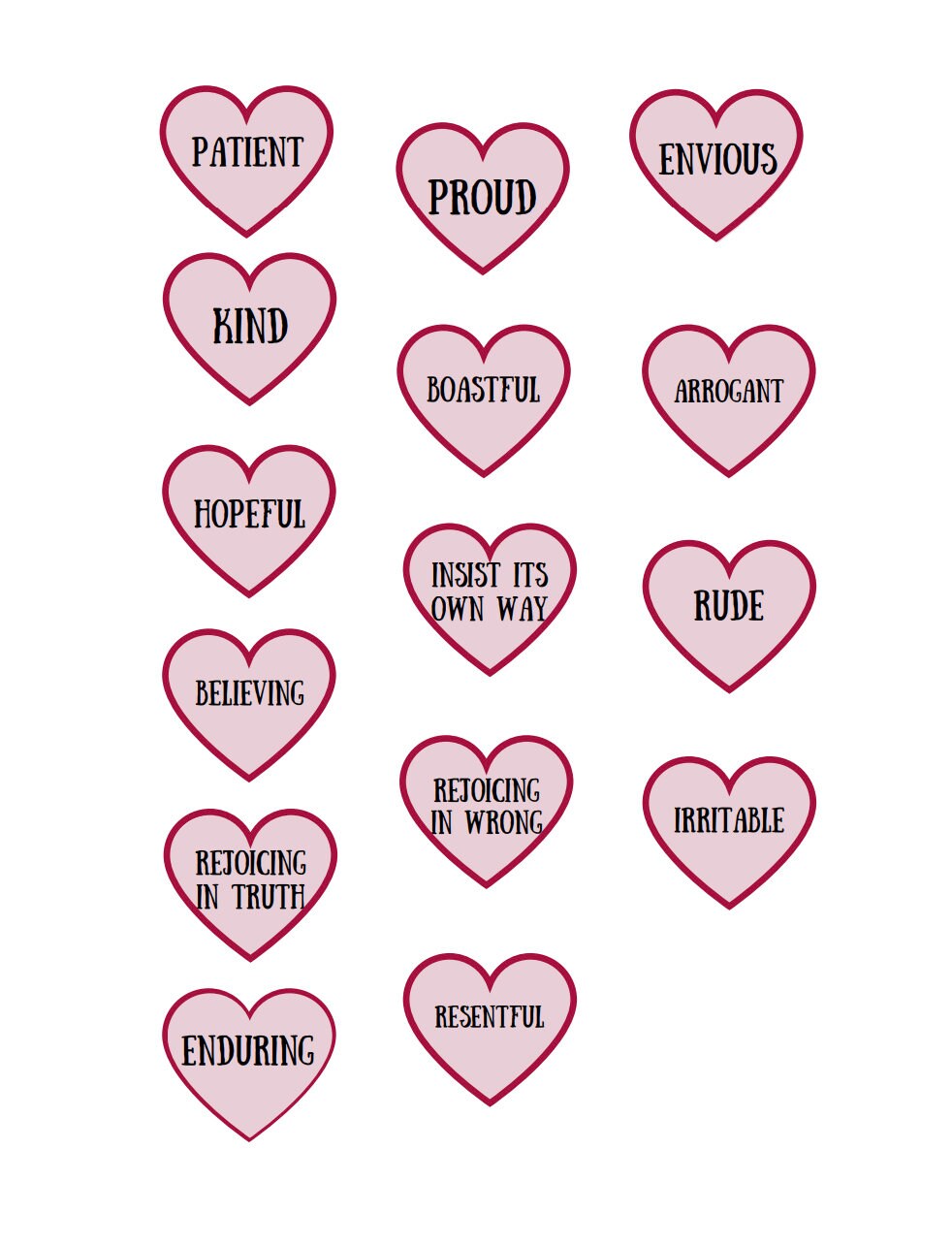 What is Love Interactive Printable, 1 Corinthians 13 Poster, Valentine ...