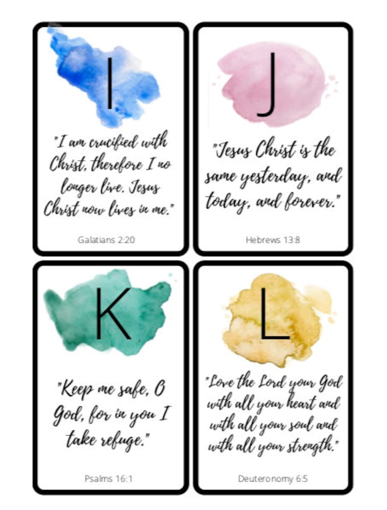 Alphabet Bible Verse Cards | A-Z Memory Verse Flash Cards - Etsy