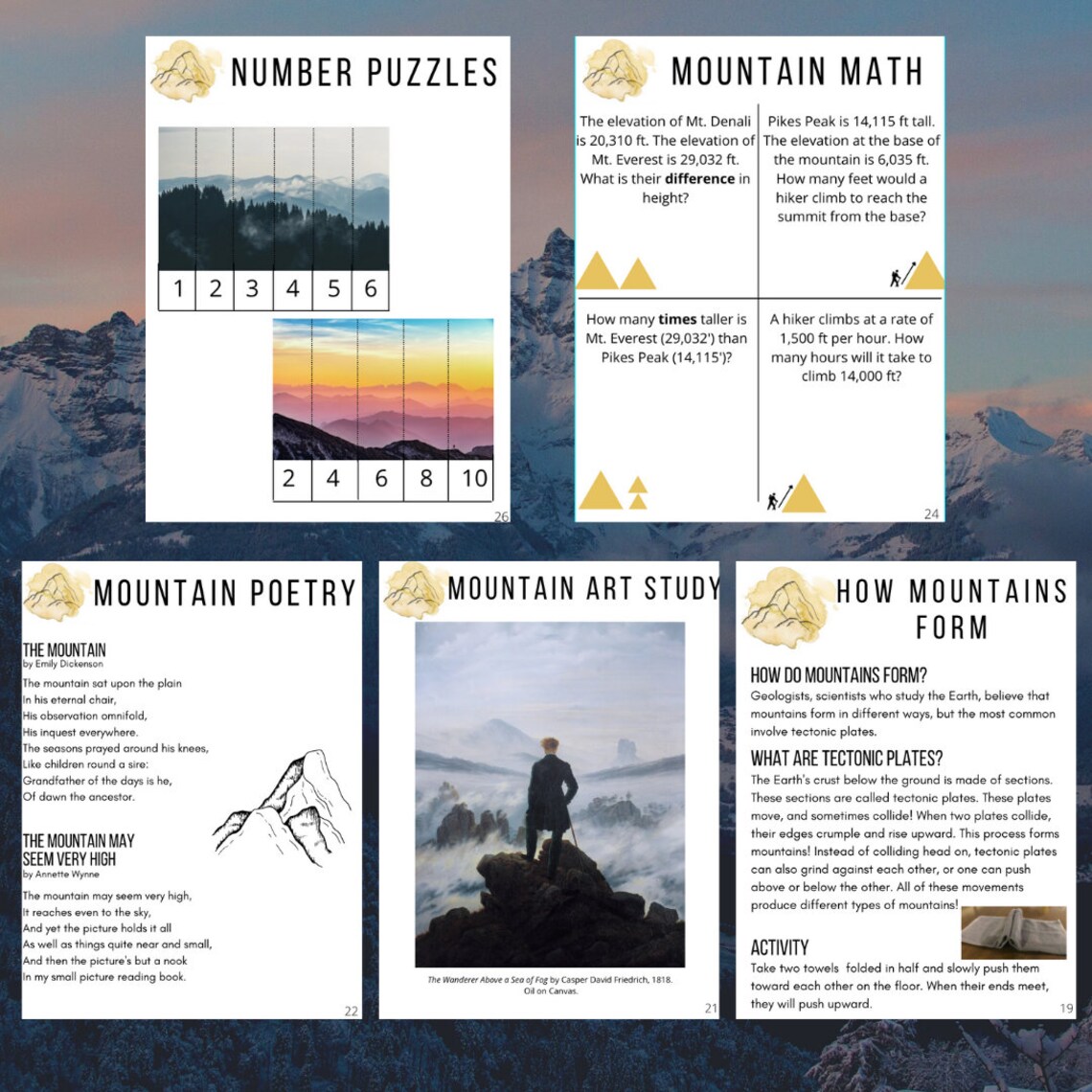 Mountain Unit Study | Charlotte Mason Unit Study | Morning Time ...