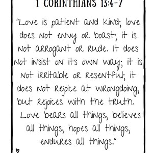What is Love Interactive Printable 1 Corinthians 13 Poster | Etsy