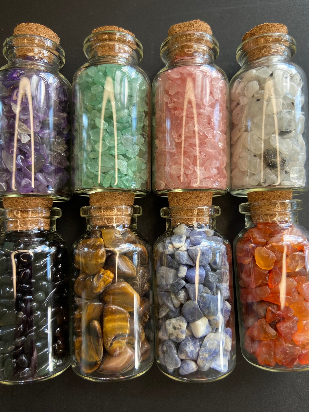 Crystal Jars Crystal Chips Spell Jars Witch Jars / Gemstones Bottle - Etsy