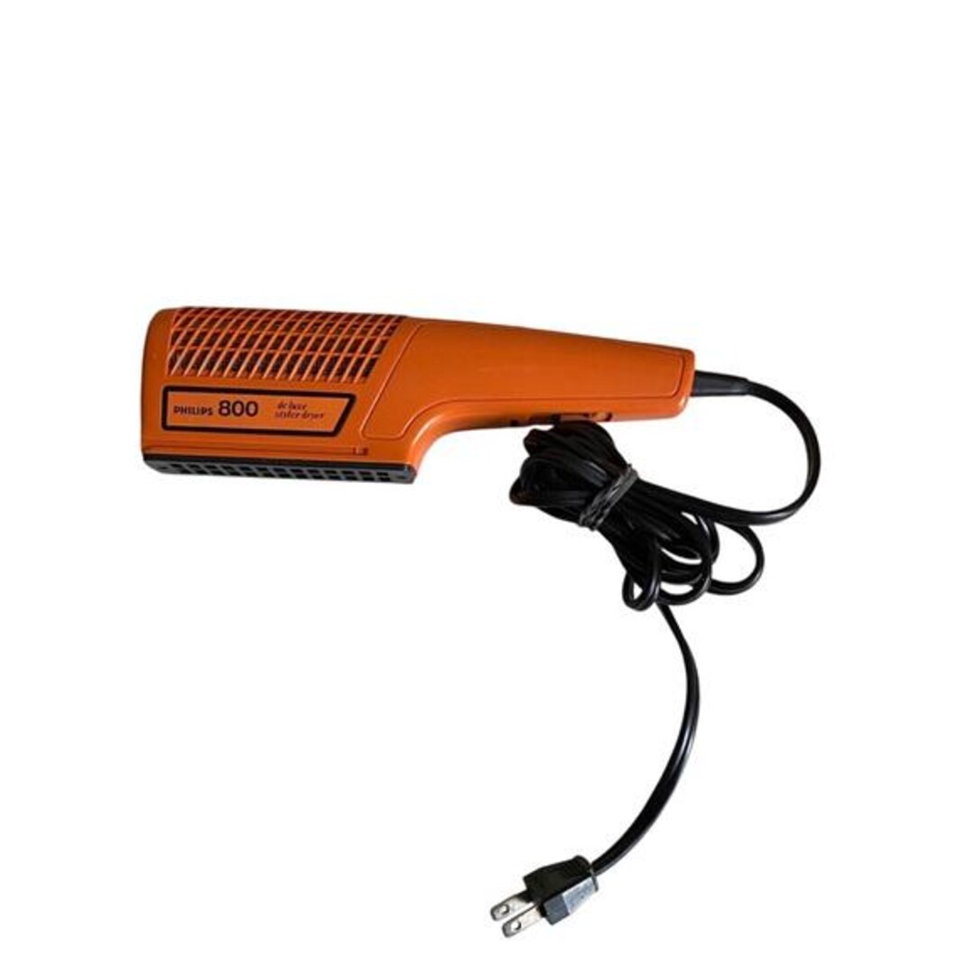 Vintage Philips 800 Deluxe Styler Dryer Orange 110V 70s Retro MCM ...