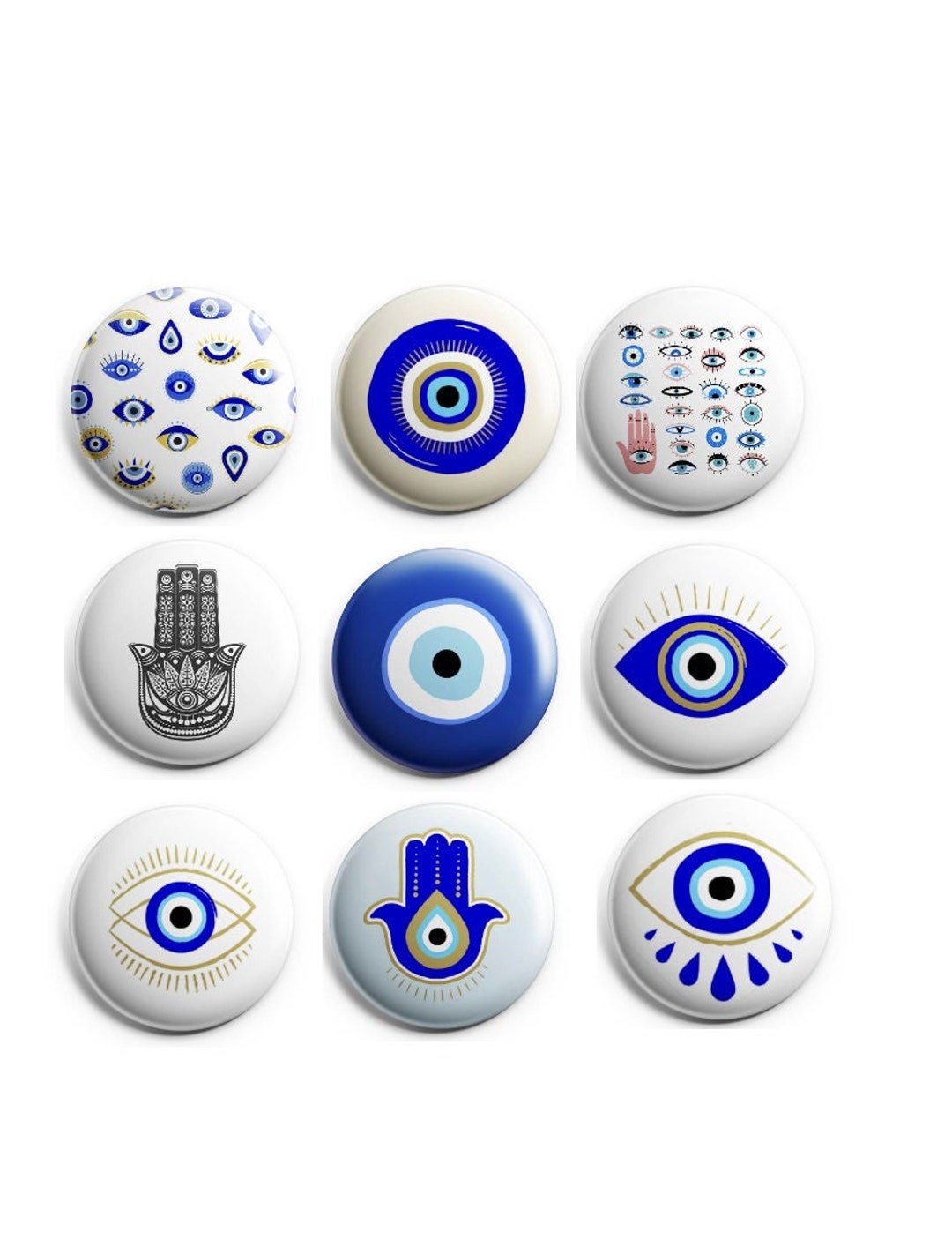 1 Evil Eye Button OR Magnet - Etsy