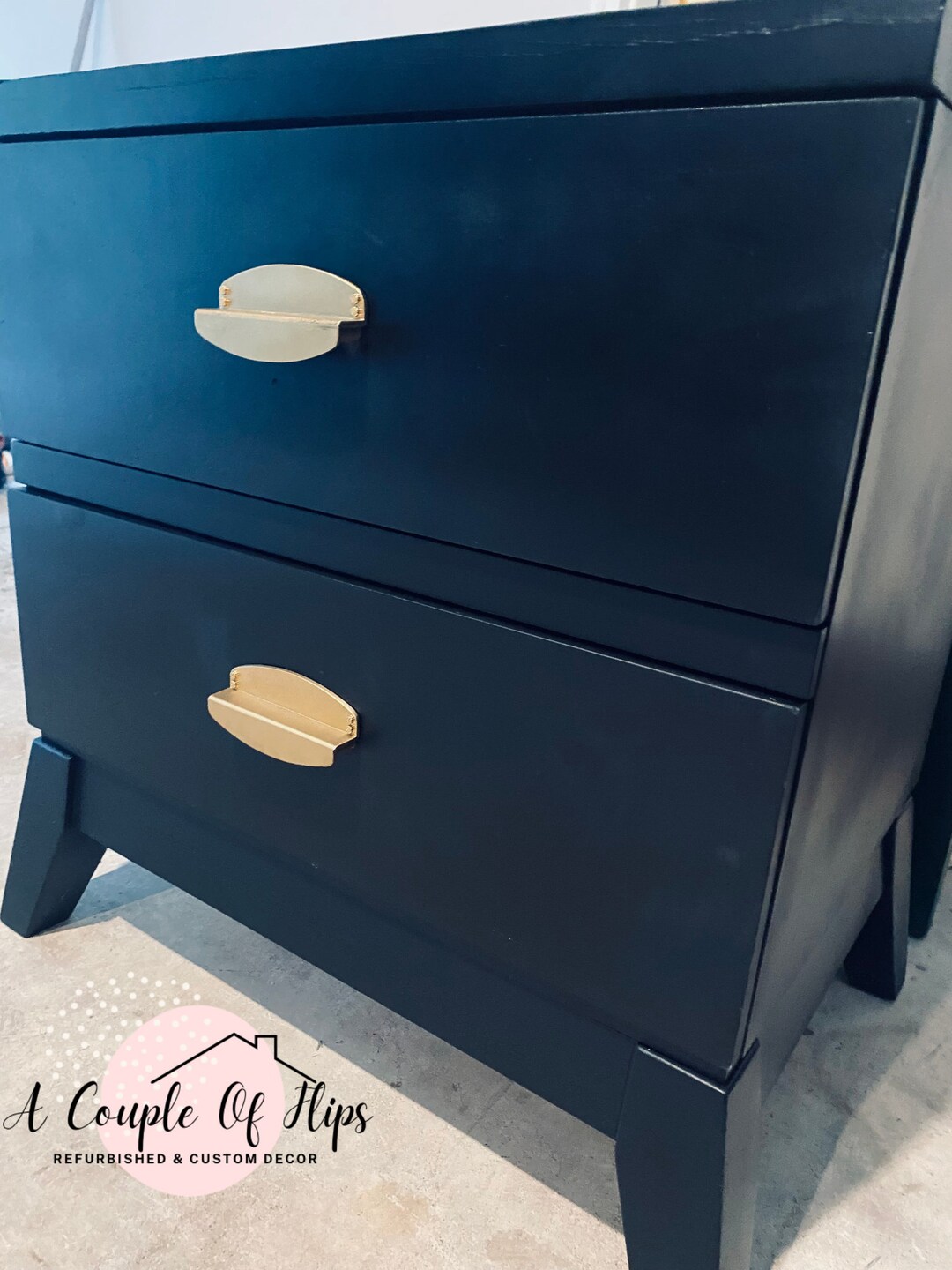 SOLD SOLD Modern Matte Black Refurbished Nightstand SOLD - Etsy
