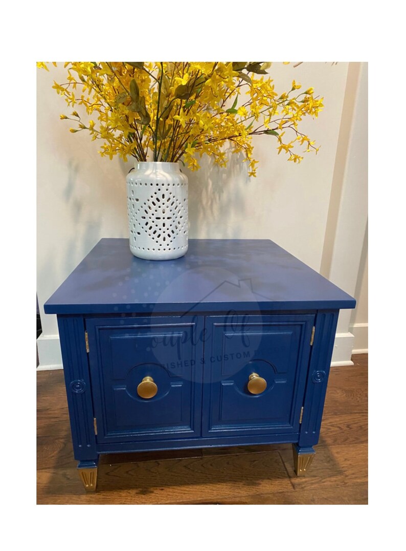 Royal Blue Low Accent Table - Etsy