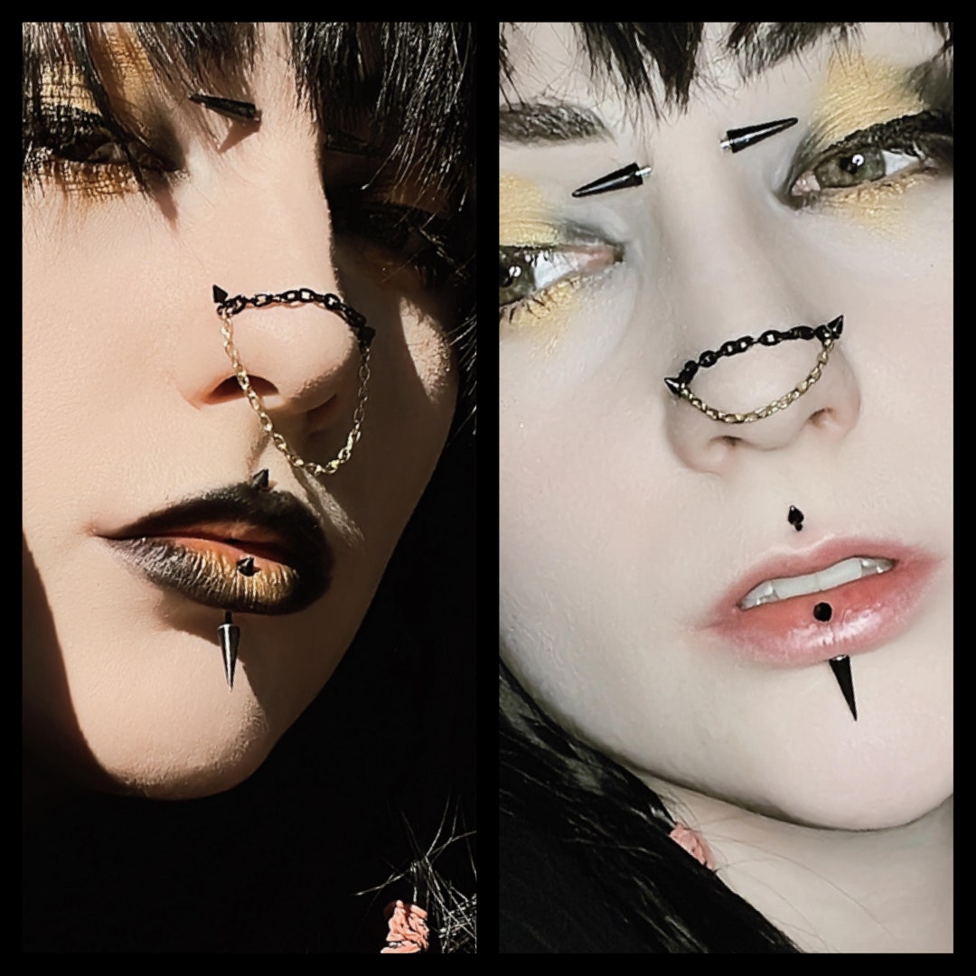 Black and Gold Nose Chain - Etsy