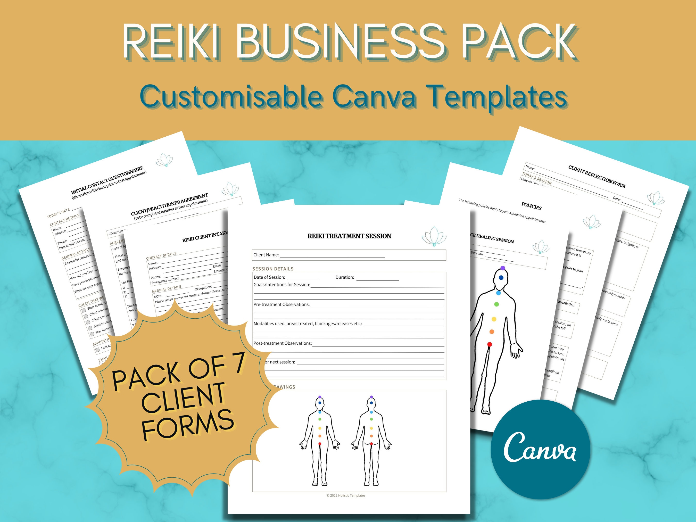 Reiki Business Bundle / Pack of Client Forms for Energy Healing ...