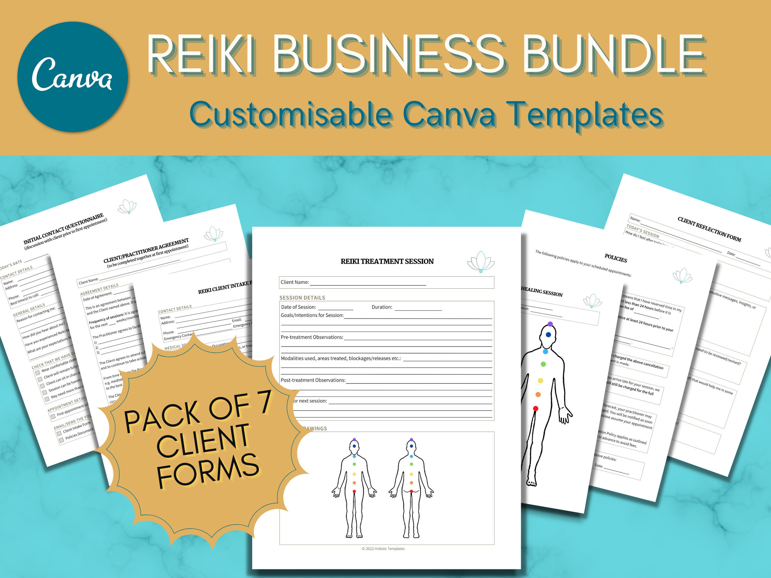 Reiki Business Bundle / Pack of Client Forms for Energy Healing ...