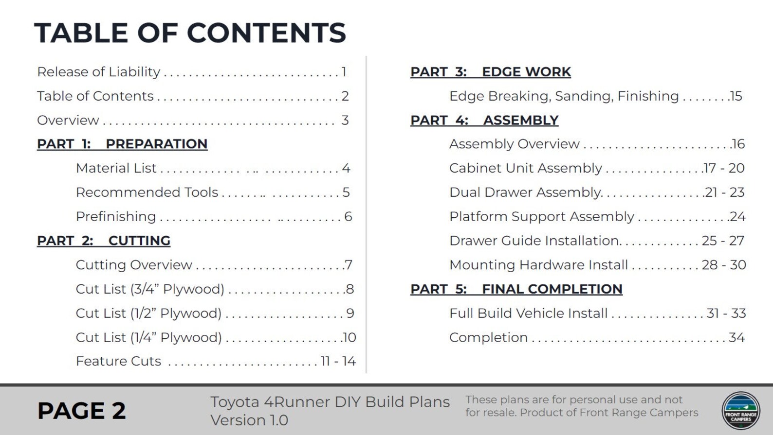 Toyota 4runner DIY Build Plans (5th Gen 2010-2022) - Etsy Canada