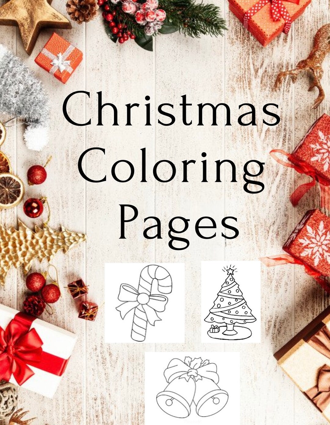 Digital Christmas Coloring Pages - Etsy