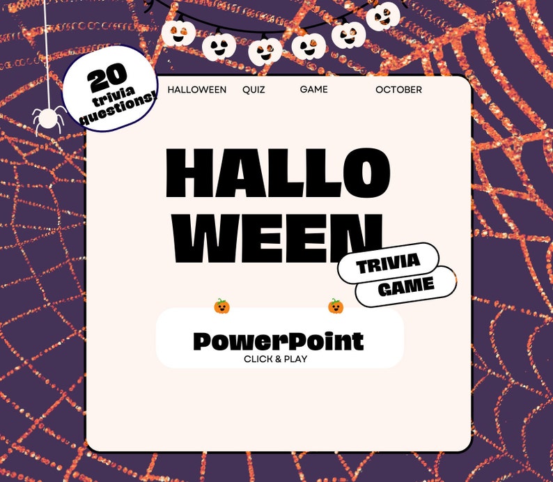 Halloween Trivia Game: Interactive Powerpoint, 20 Questions - Etsy