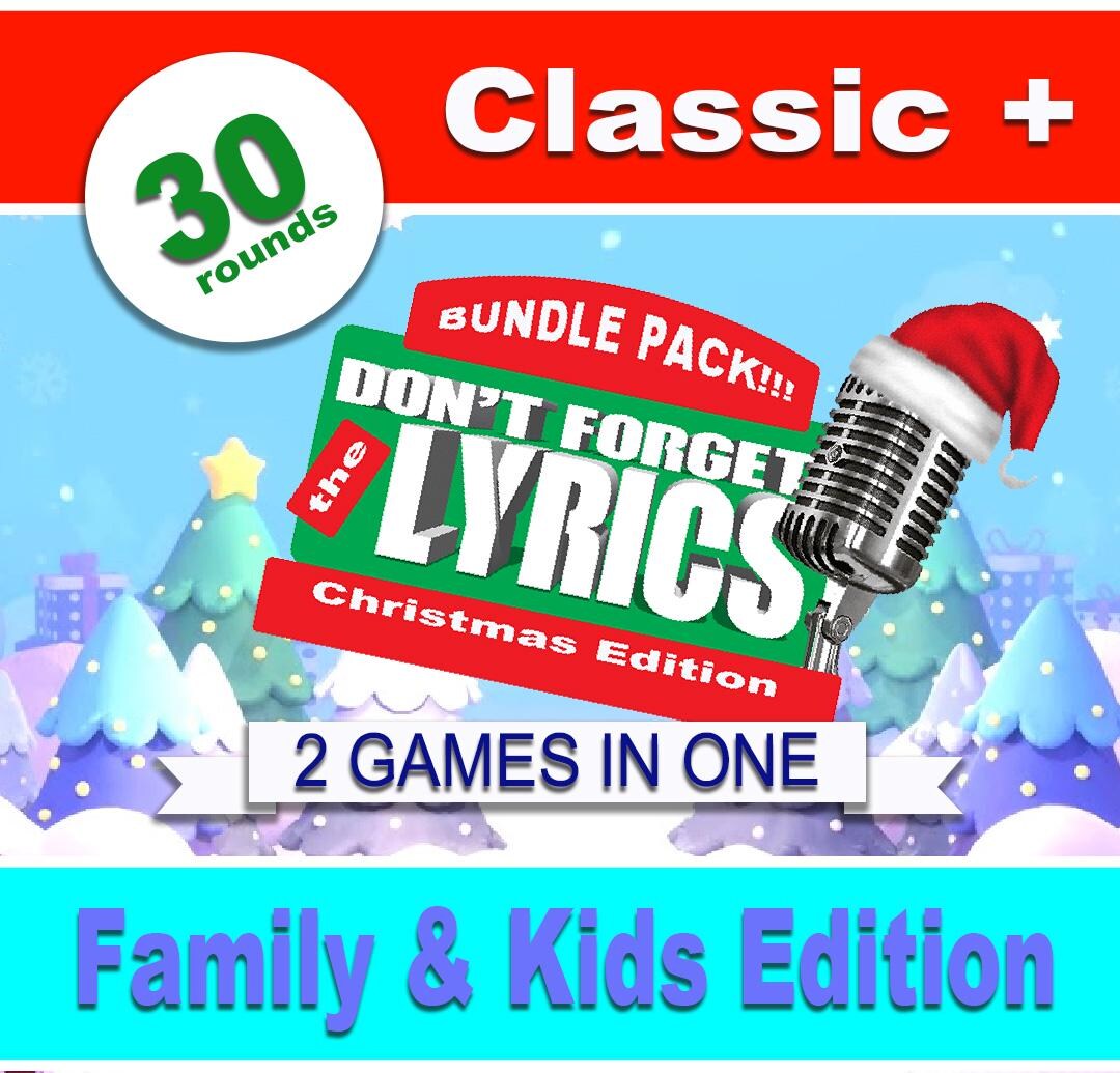Christmas Songs 'don't Forget the Lyrics' Game Bundle (powerpoint) - Etsy