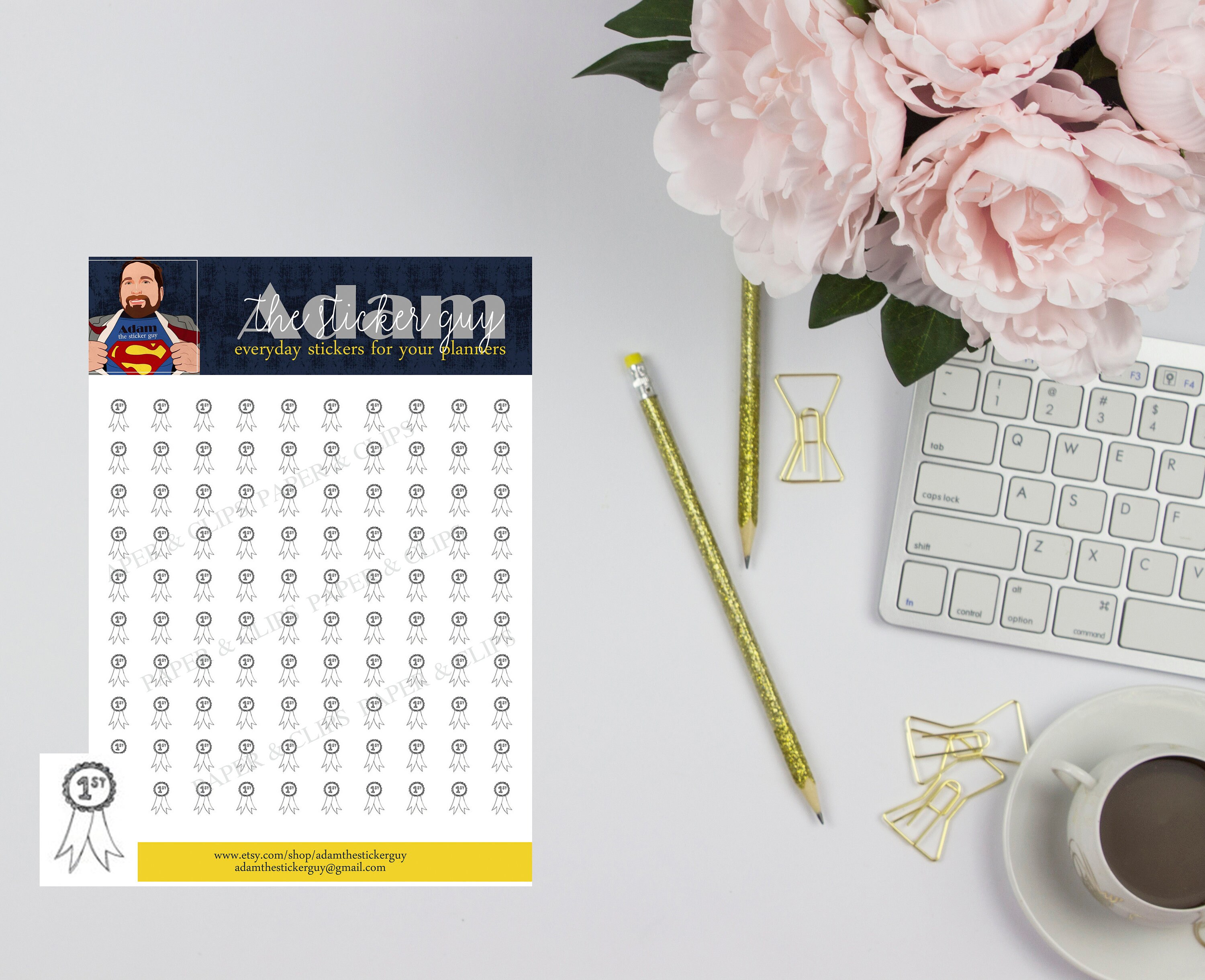 First Place Ribbon Award - Mini Icon Planner Stickers - Etsy