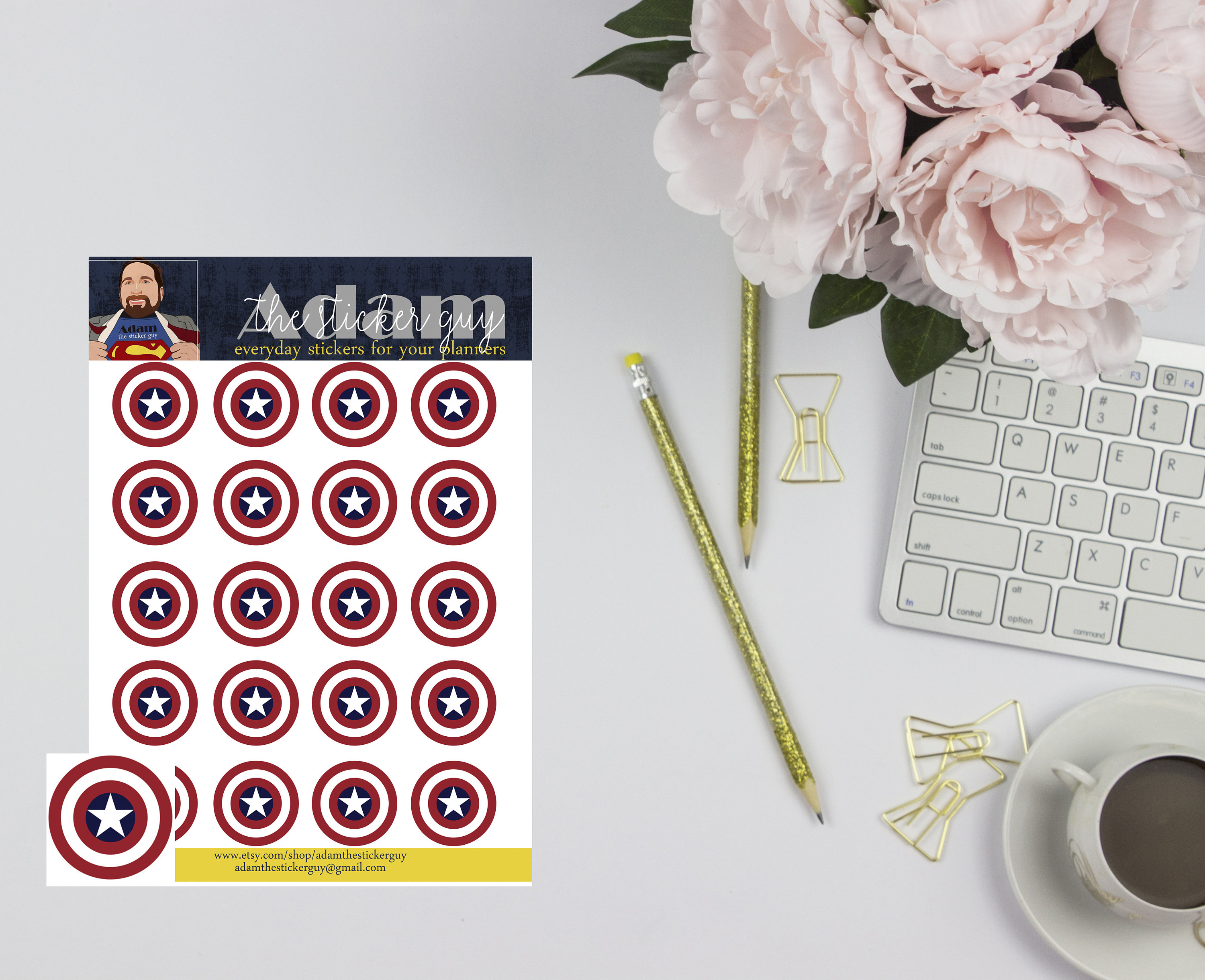 Vintage Captain America - Super Hero Planner Stickers - Etsy
