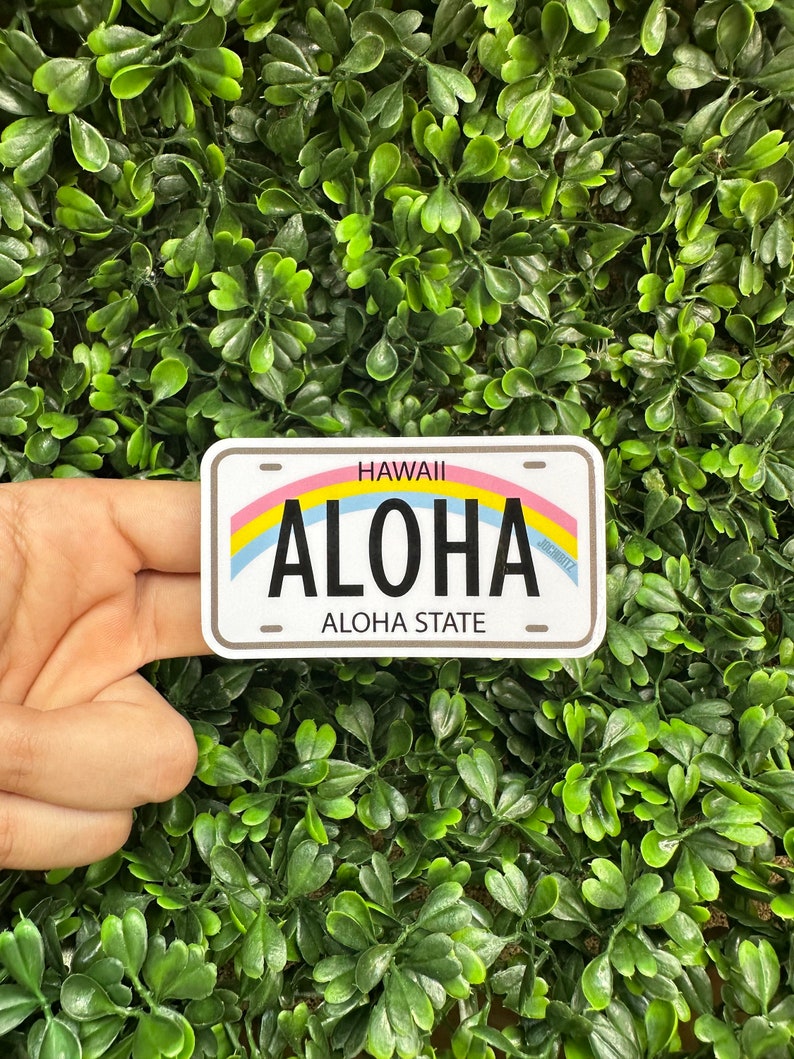 Aloha License Plate Sticker - Etsy
