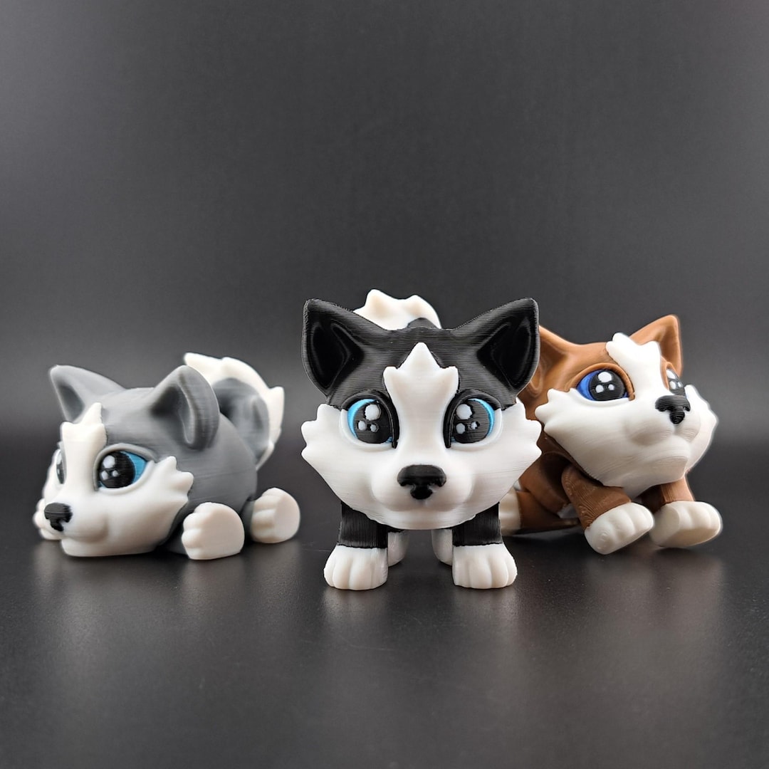 Husky Puffs, Puppies, Cute Doggies, Puff Ball Dogs, 3d Printed, Gifts ...
