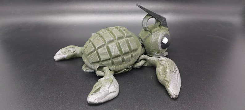 Grenurtle 3D Printed Toy Grenade Turtle by Cinderwing Flexy | Etsy