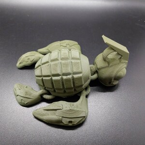 Grenurtle 3D Printed Toy Grenade Turtle by Cinderwing Flexy - Etsy