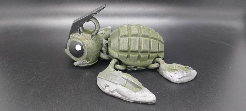 Grenurtle 3D Printed Toy Grenade Turtle by Cinderwing Flexy | Etsy