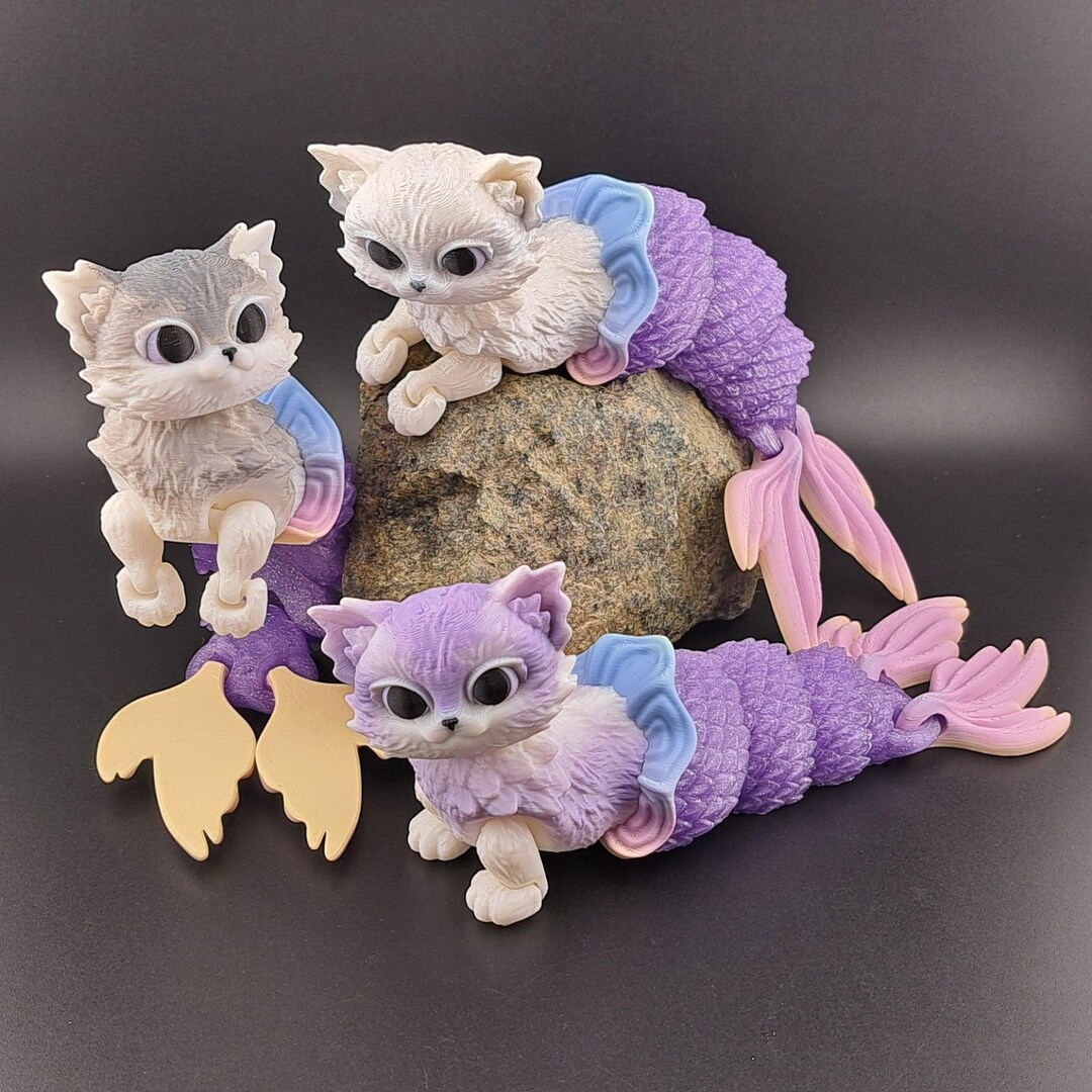 Mercat, Mermaid Cat, 3d Printed, Hand Painted, Gifts, Collectibles ...