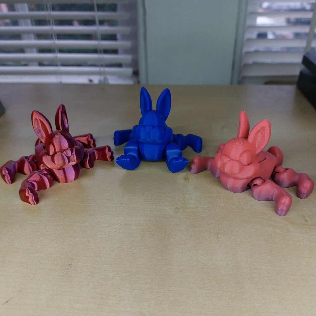 Articulating Rabbit 3D Printed Wiggly Jiggly Fidget ADHD Sensory Aid ...
