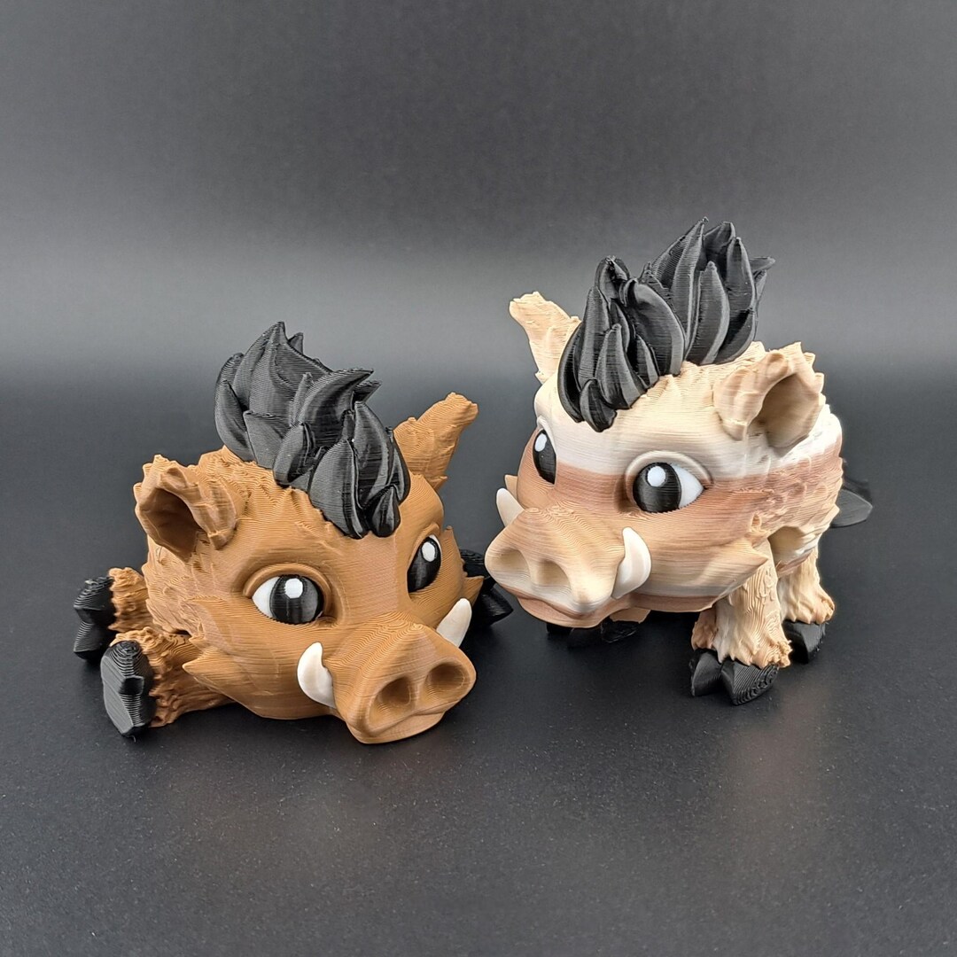Warthog Puffs, Boar Puffling, Cute Pigs, Puff Ball, 3d Printed, Gifts ...