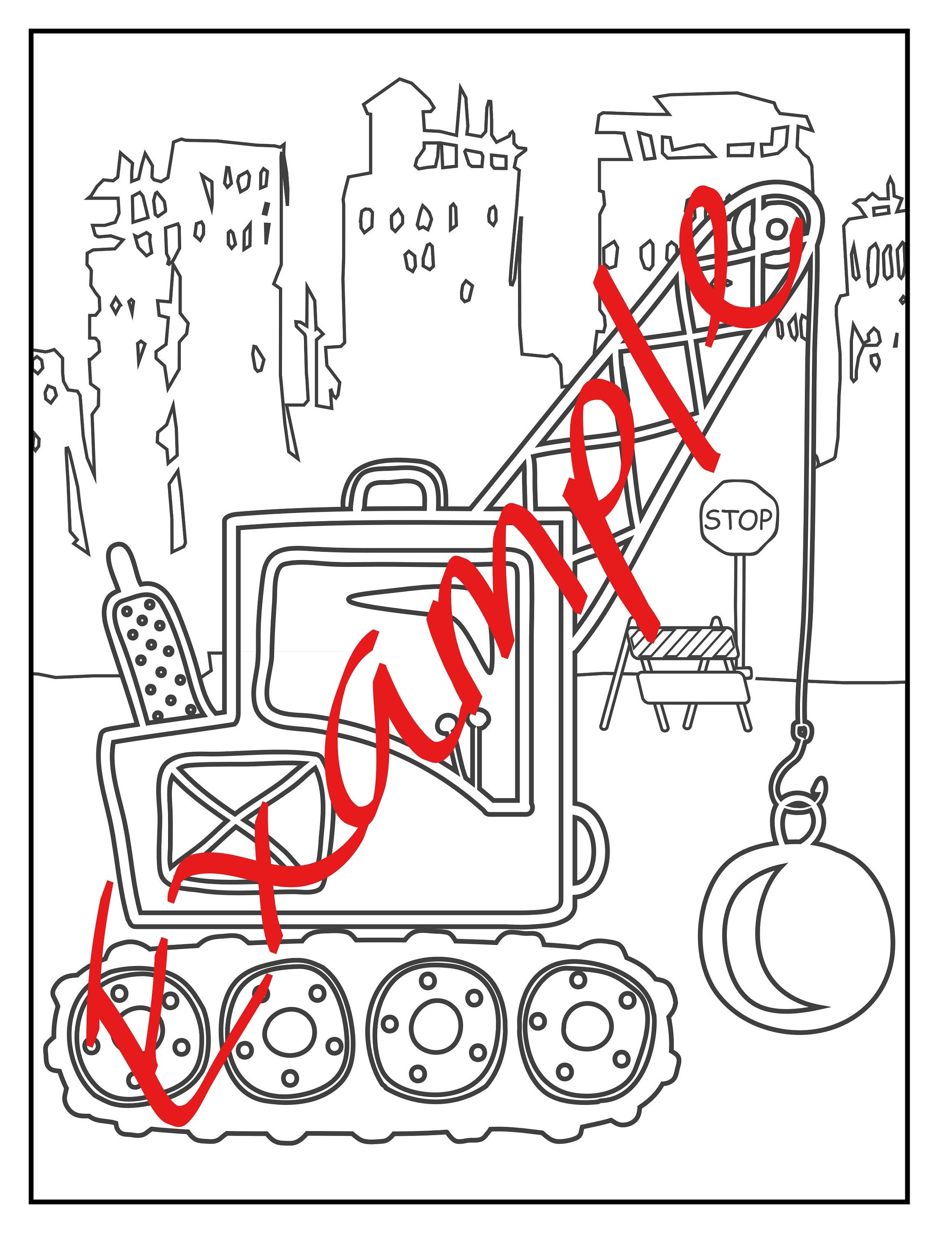 40 Construction Themed Coloring Pages - Etsy