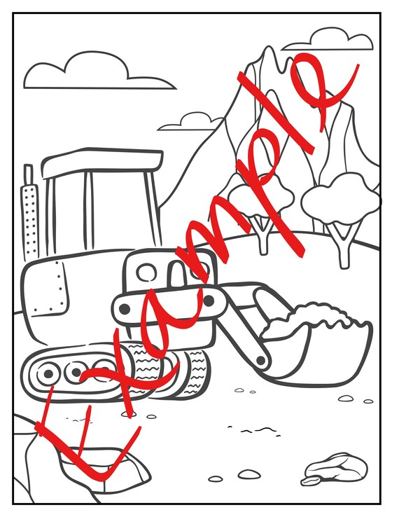 40 Construction Themed Coloring Pages - Etsy