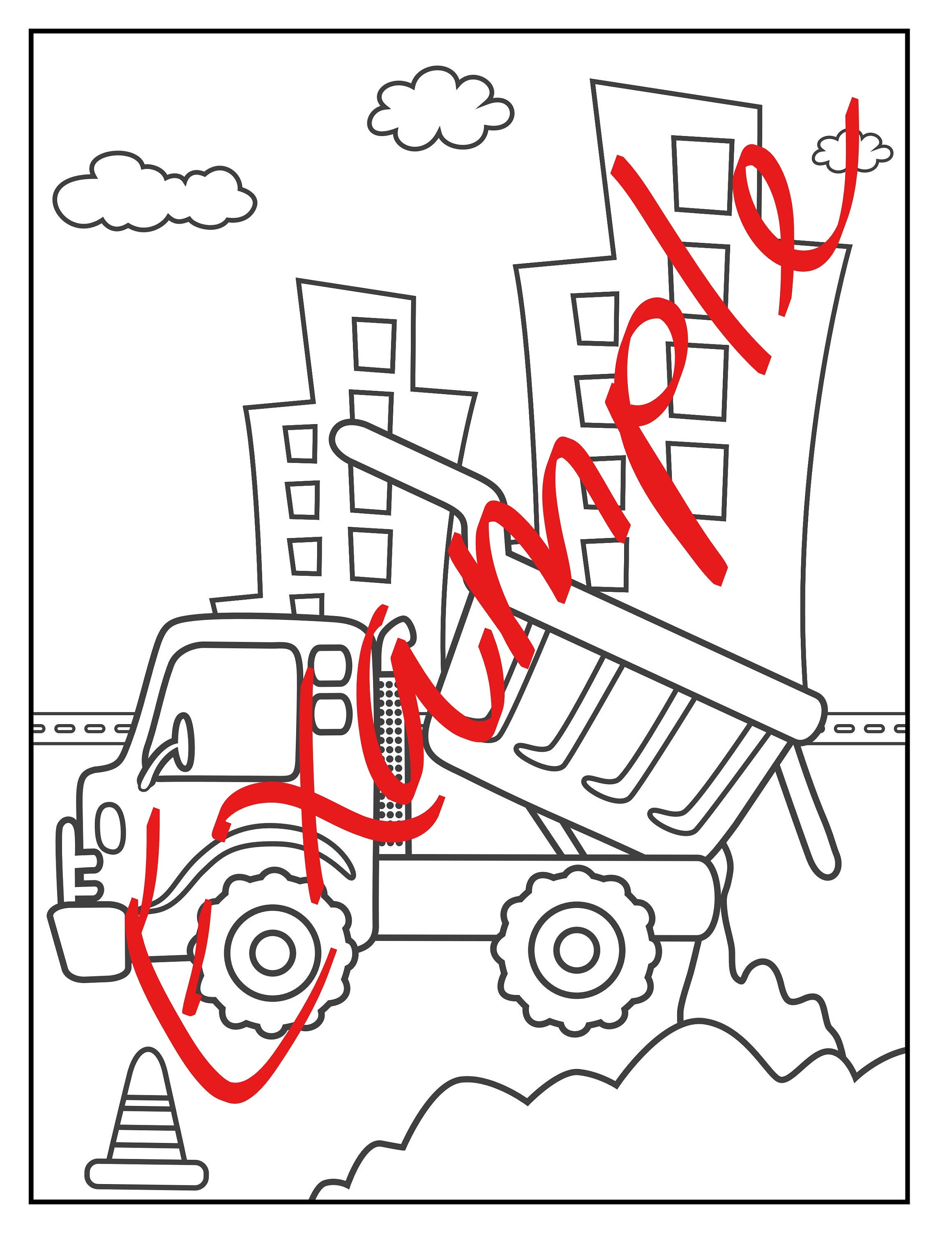 40 Construction Themed Coloring Pages - Etsy