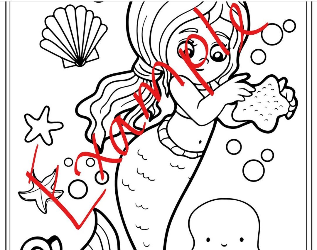 100 Mermaid Themed Coloring Pages - Etsy